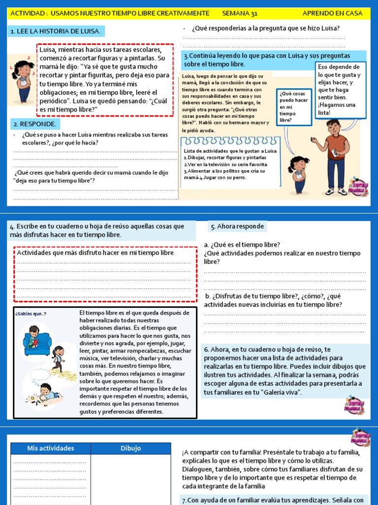 Actividades Creativas en Tiempo Libre | PDF