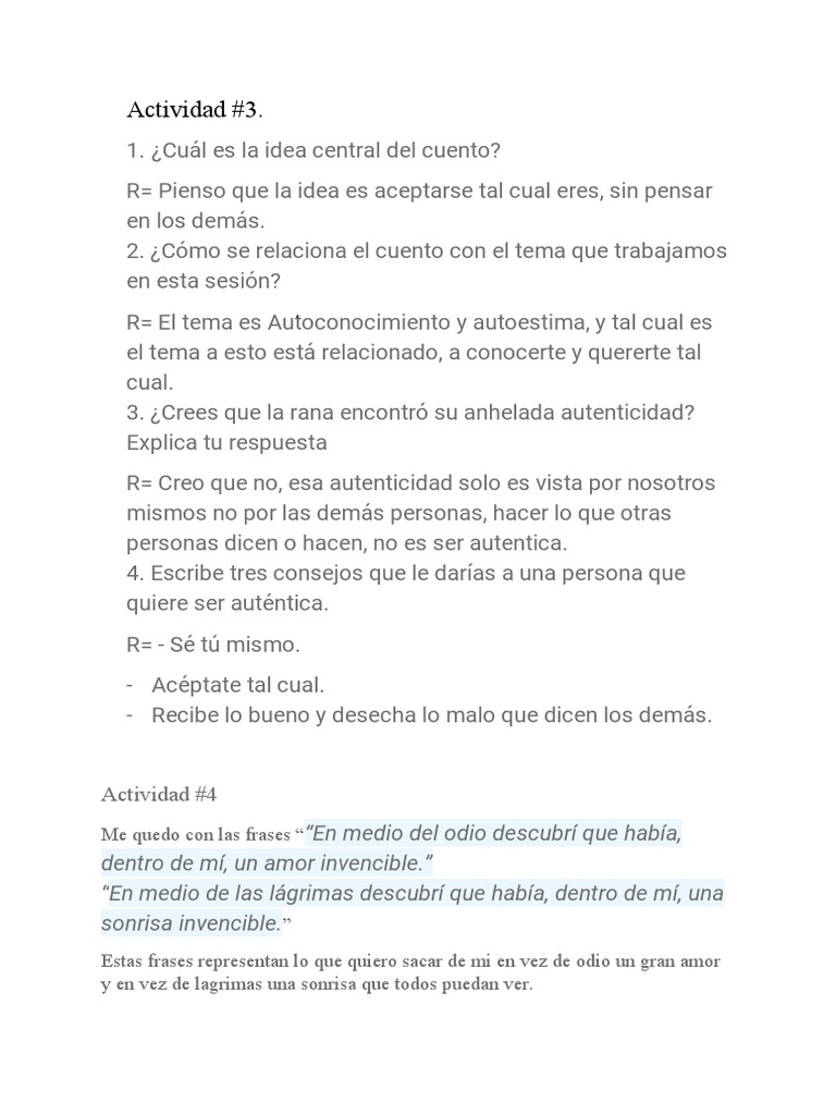 Autenticidad y Autoestima | PDF