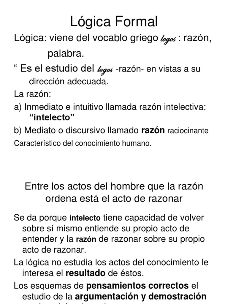 Principios de Lógica Formal | PDF | Razón | Proposición