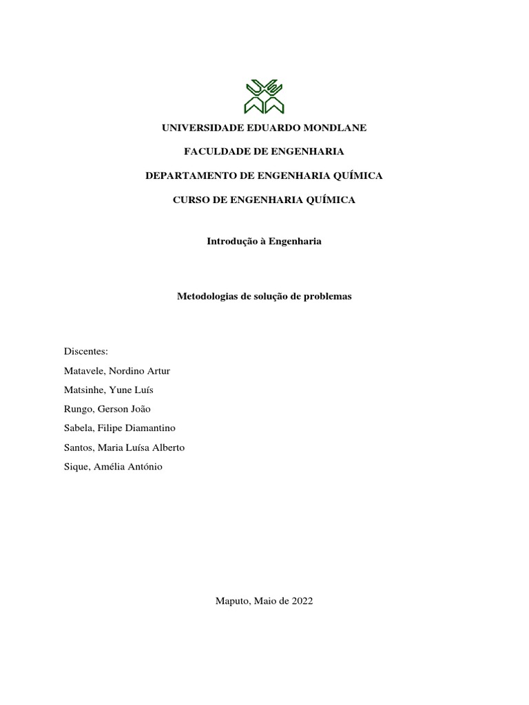 Projecto - Introd. A Eng | PDF | Ferro | Moçambique