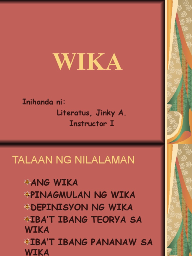 Inihanda Ni: Literatus, Jinky A. Instructor I | PDF