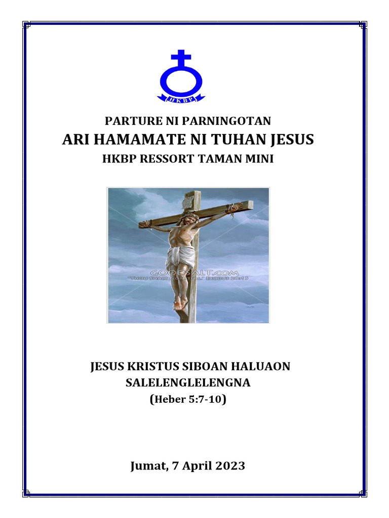 Ari Hamamate Ni Tuhan Jesus: Parture Ni Parningotan HKBP Ressort Taman ...