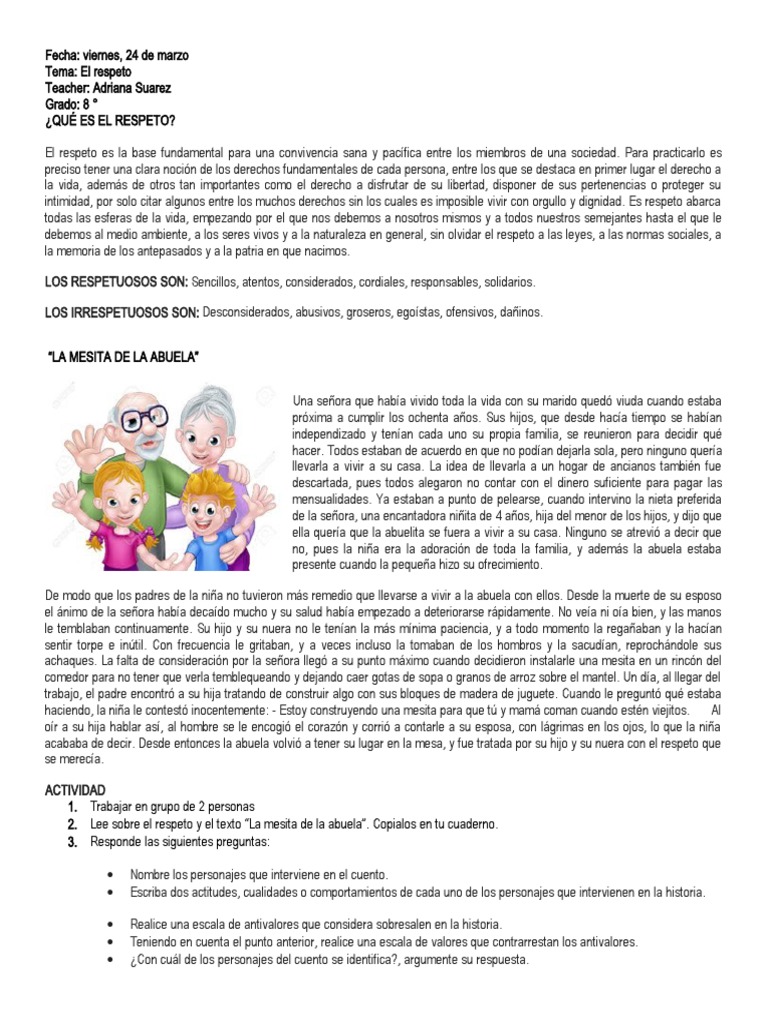 Taller 1 El Respeto Pdf