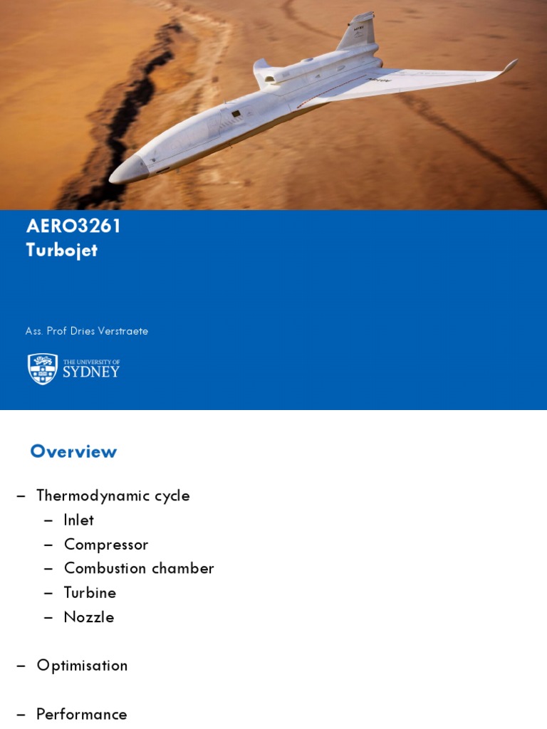 AERO3261 Turbojet: Ass. Prof Dries Verstraete | PDF | Enthalpy ...