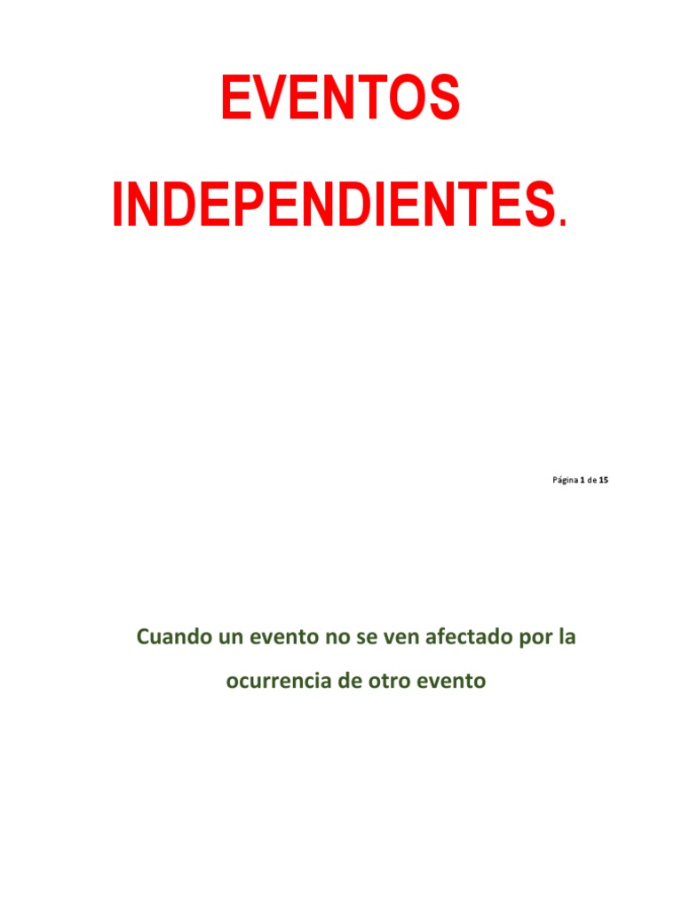 S36 Eventos Independientes | PDF | Probabilidad | Conceptos matemáticos
