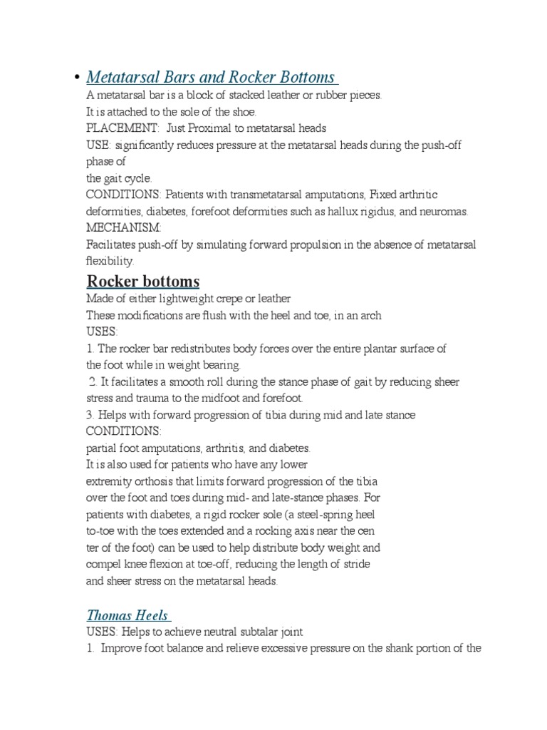 Foot Orthoses Notes | PDF | Foot | Toe