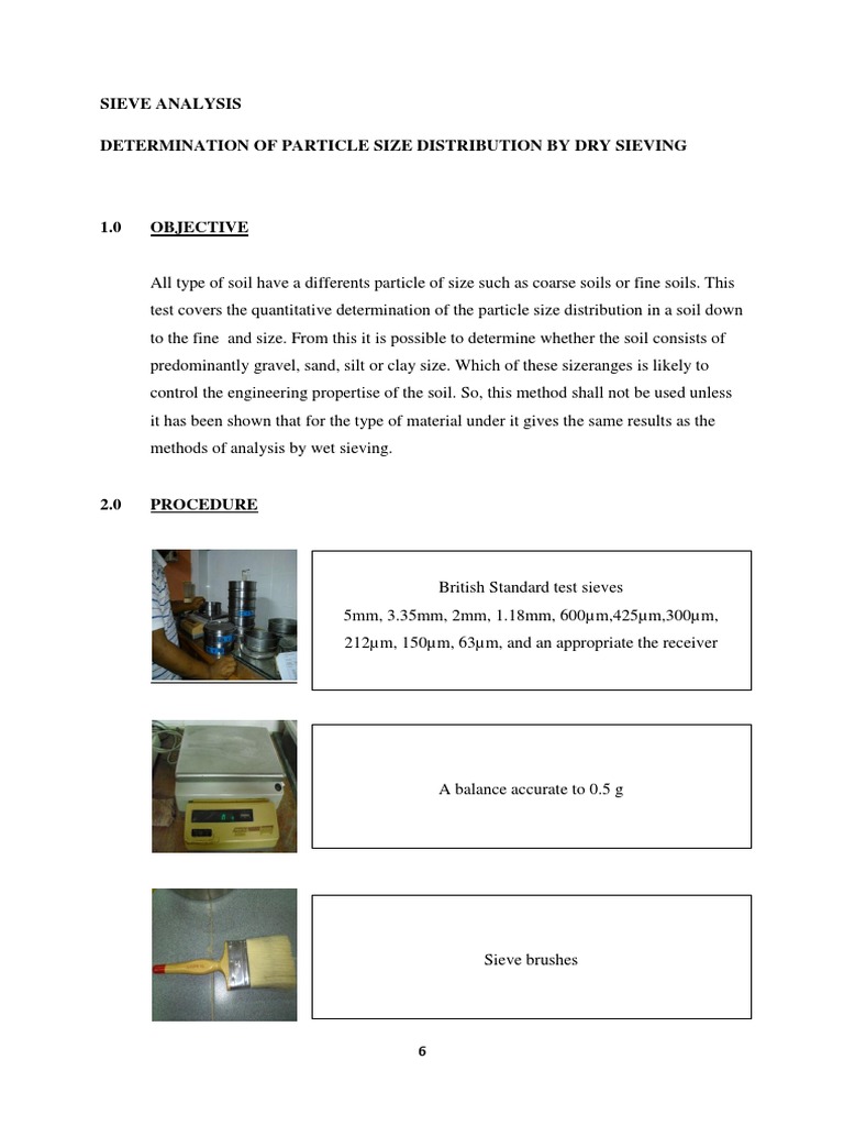 Experiment 2 DETERMINATION OF PARTICLE SIZE DISTRIBUTION BY DRY SIEVING | Download Free PDF ...