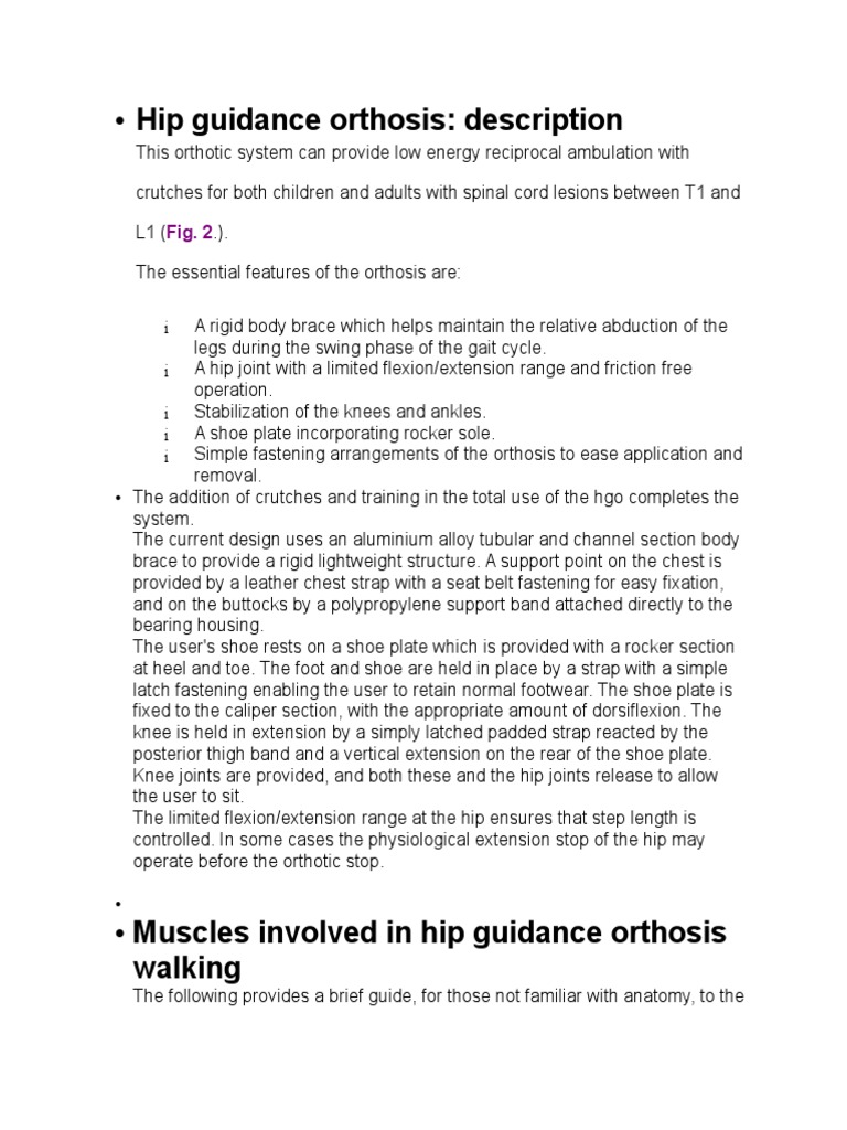 Hip Guidance Orthosis | PDF | Anatomical Terms Of Motion | Shoulder