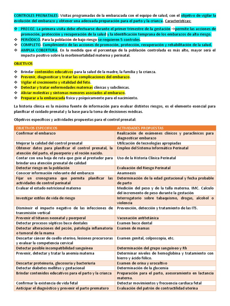 Controles Prenatales | PDF | El embarazo | Parto