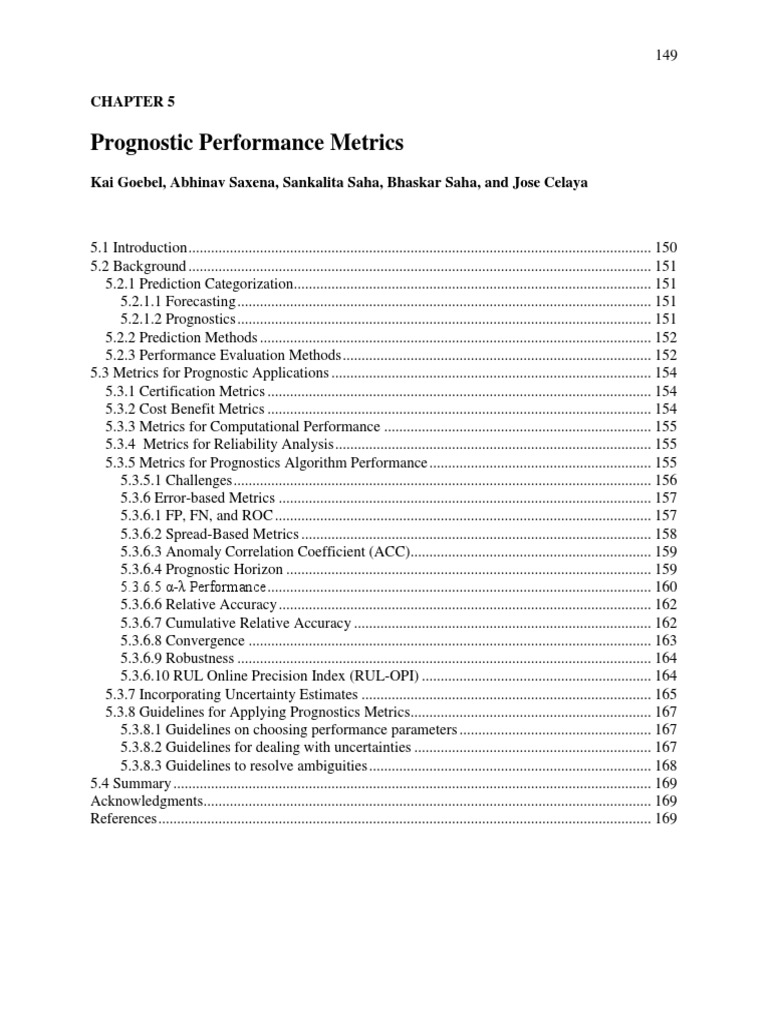 Prognostic Performance Metrics | PDF | Reliability Engineering | Receiver Operating Characteristic