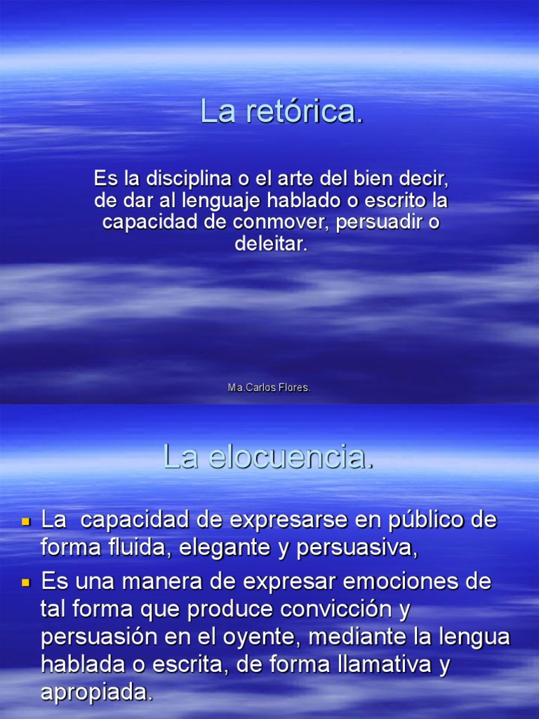 Introducción a la Retórica y Elocuencia | PDF | Retórica | Hablar en ...