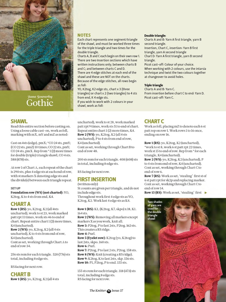 Gothic Shawl Pattern | Download Free PDF | Knitting | Fibers