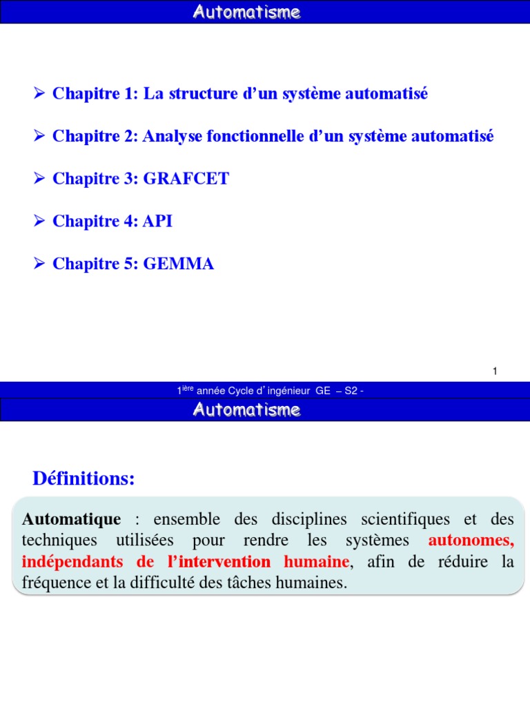 Introduction à l'Automatisme | PDF | Automatisation | Capteur