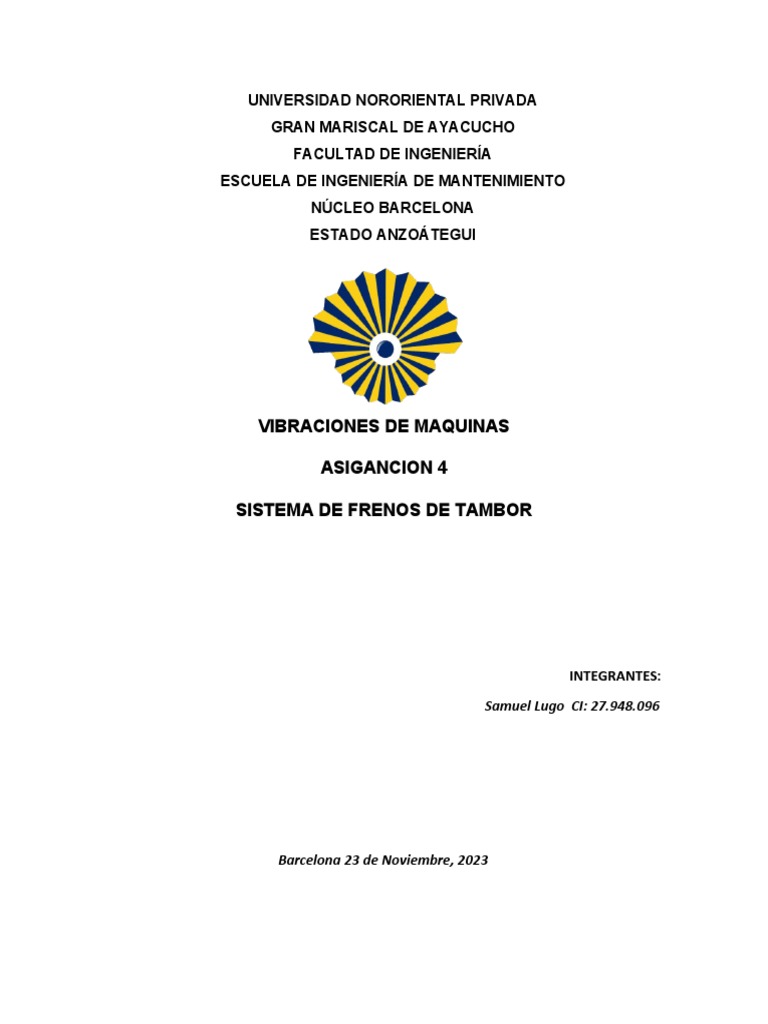 Frenos de Tambor SAMUEL LUGO | PDF | Máquinas | Tecnología de vehículos