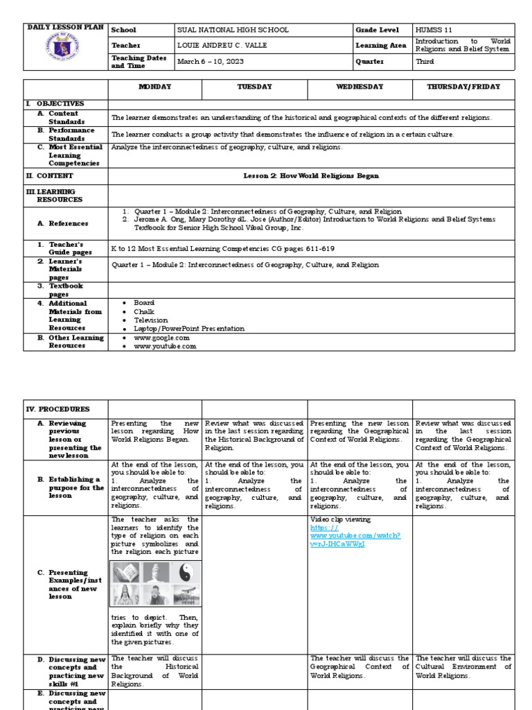 DLP Week 3 | PDF | Geography | Teachers