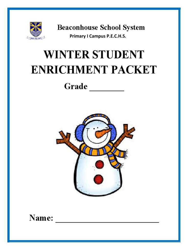 Winter Student Enrichment Packet | PDF | Cognition | Behavior Modification