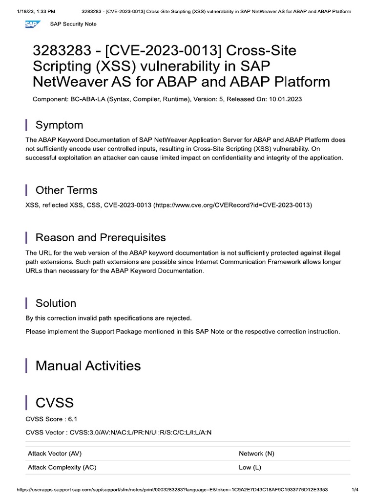 Sap Note 3283283 | PDF