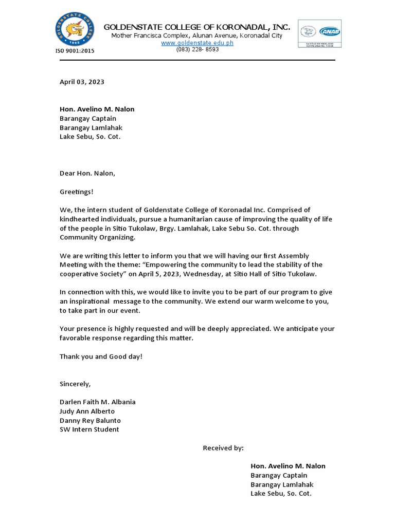 Invitation Letter | PDF | Foreign Language Studies