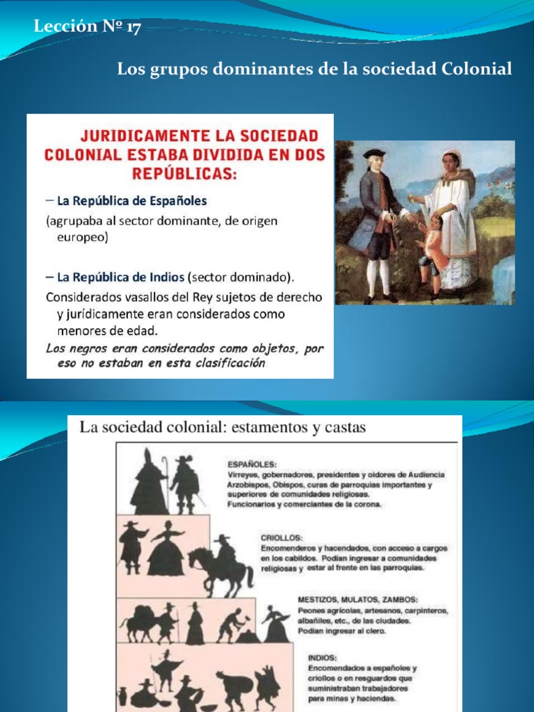 Leccion 17 Los Grupos Dominantes de La Sociedad Colonial | PDF | Nueva ...