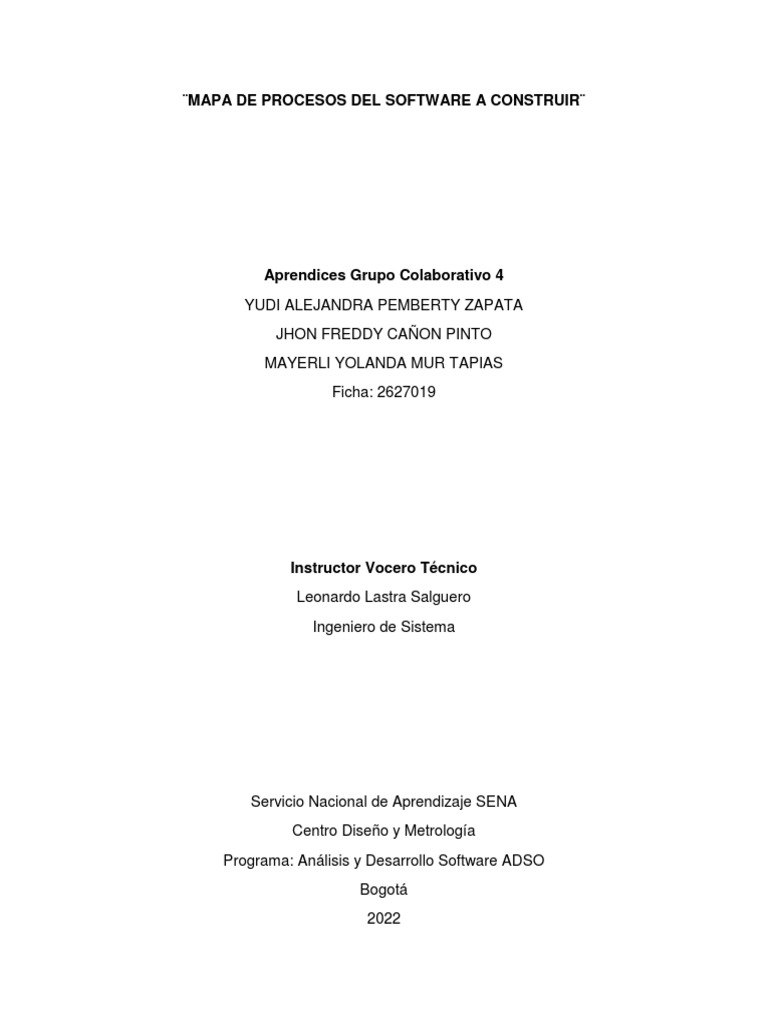Mapa de Procesos Del Software A Construir | PDF