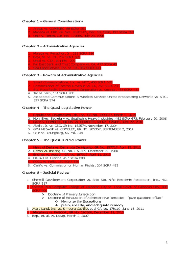 Admin Law Cases | PDF | Separation Of Powers | Justice