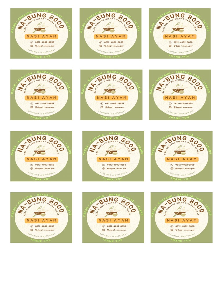 Label Nasi Bungkus | PDF