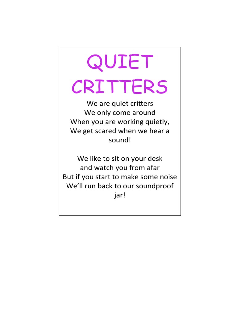 Quiet Critters | PDF