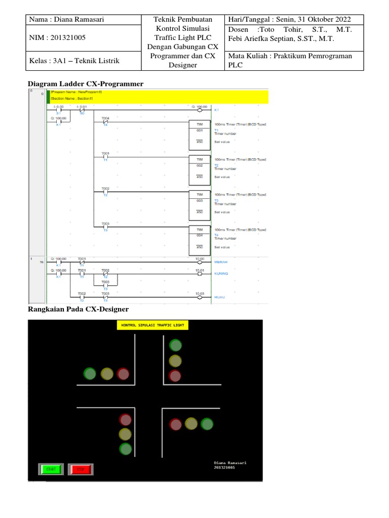 Diana Ramasari - Kontrol Simulasi Traffic Light PLC Dengan Gabungan CX ...