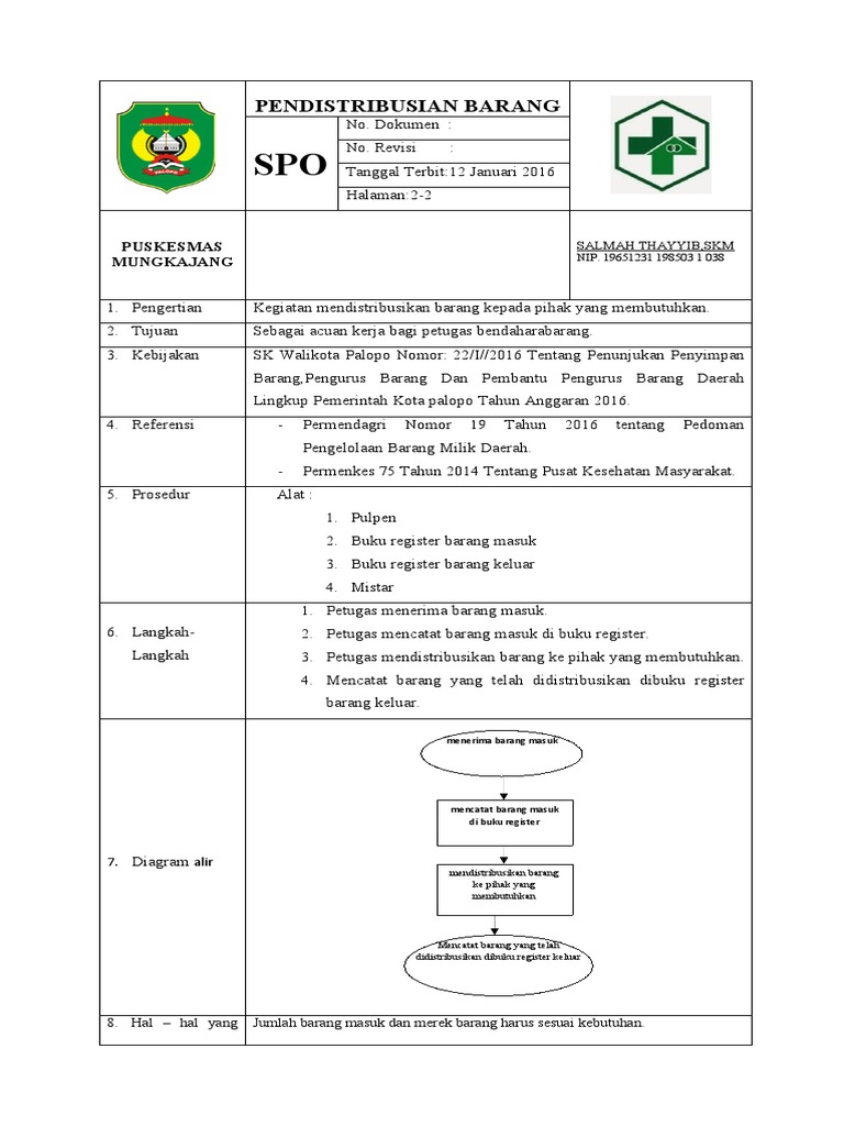 SPO Pendistribusian Barang | PDF