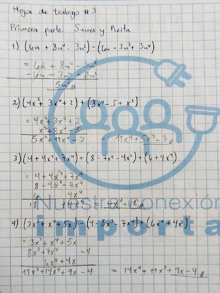 Hoja de Trabajo 3, Mate Basica | PDF