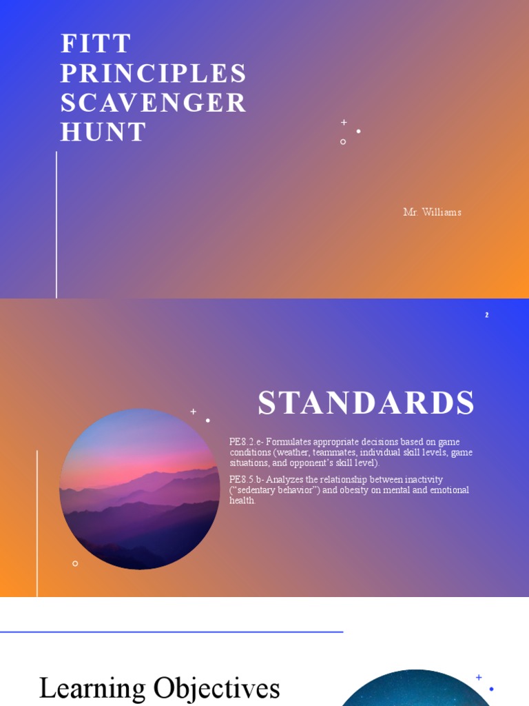 Fitt Principles Scavenger Hunt | PDF | Physical Fitness | Psychology