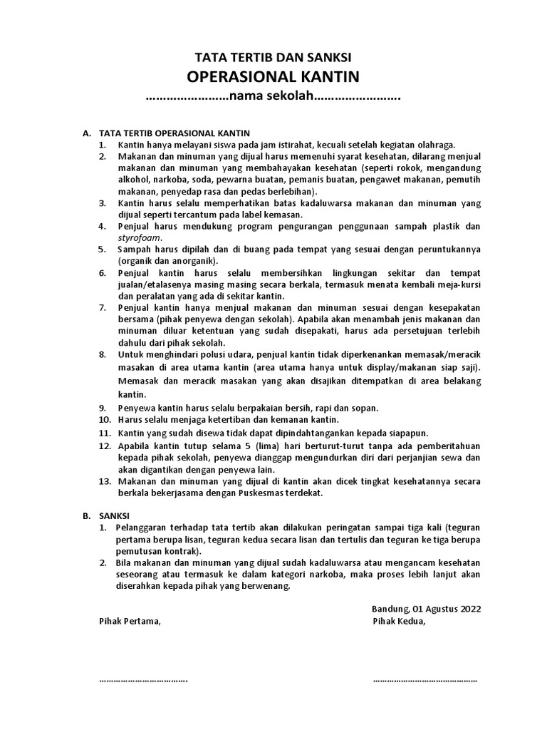 KANTIN SCHOOL OPERATIONAL GUIDELINES AND SANCTIONS PDF