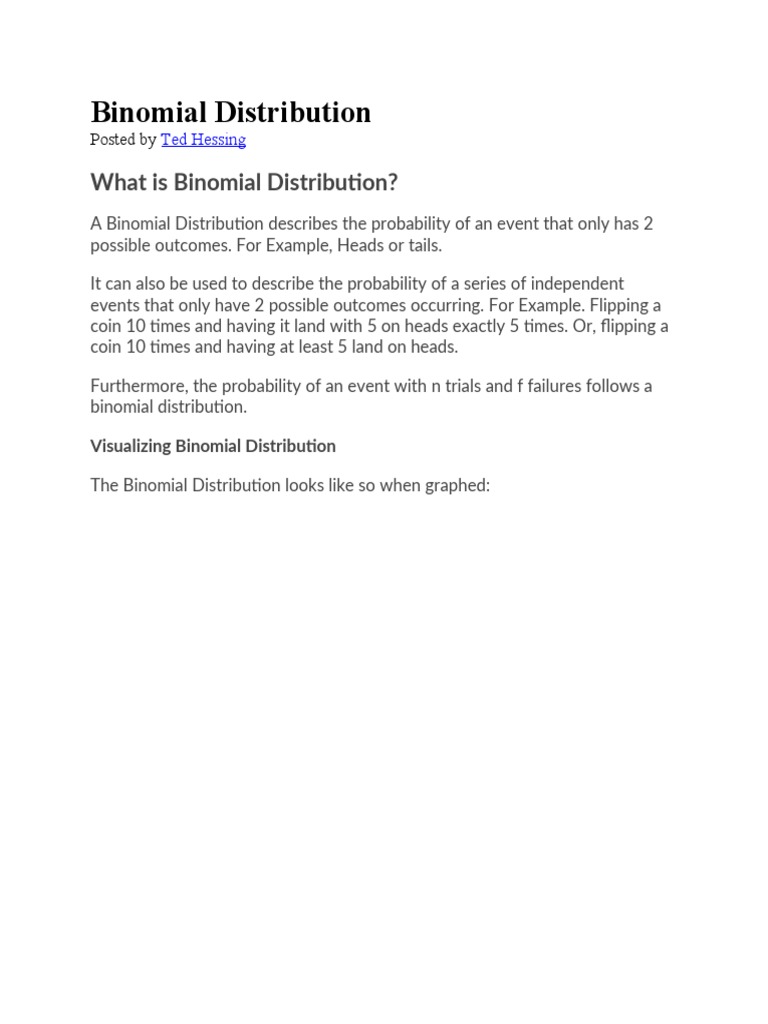 Understanding the Binomial Distribution: A Comprehensive Guide to its ... Understanding the Binomial Distribution: A Comprehensive Guide to its ...