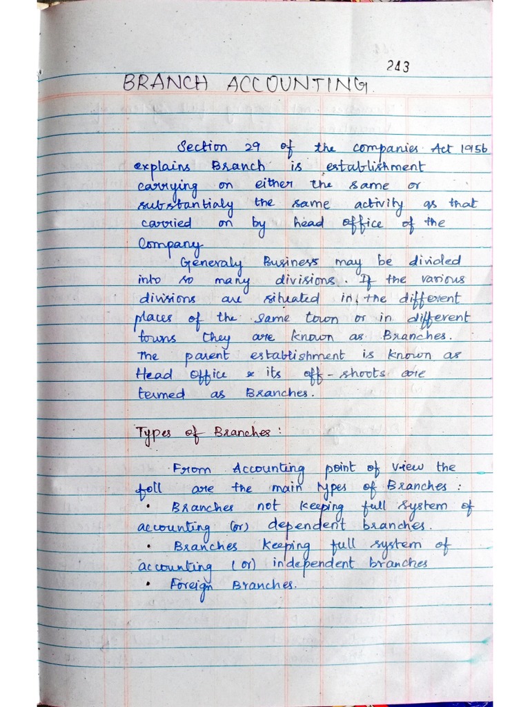 Branch Accounts | PDF