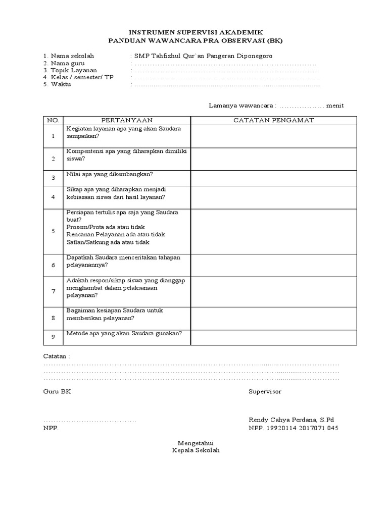 Pra-Pasca Supervisi-26 - BK | PDF