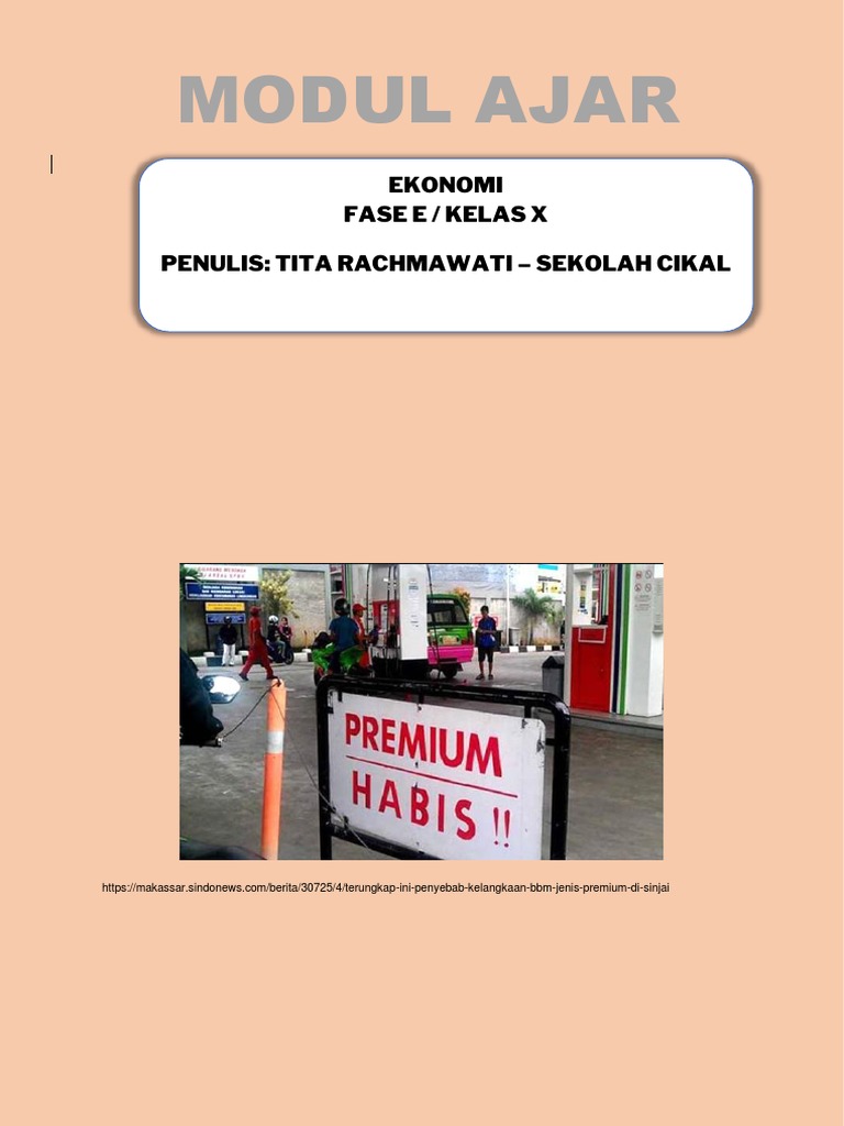 Modul Ajar Ekonomi - Ekonomi - Masalah Ekonomi - Fase E-1 | PDF