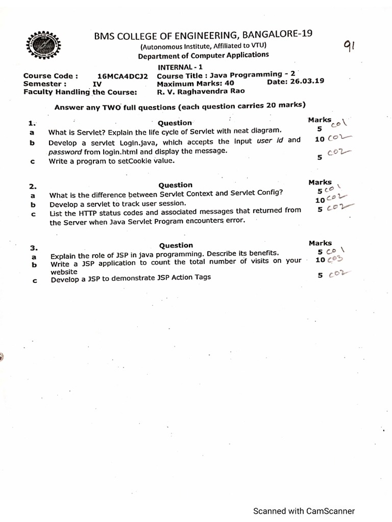 Adv.JAVA Questions | PDF