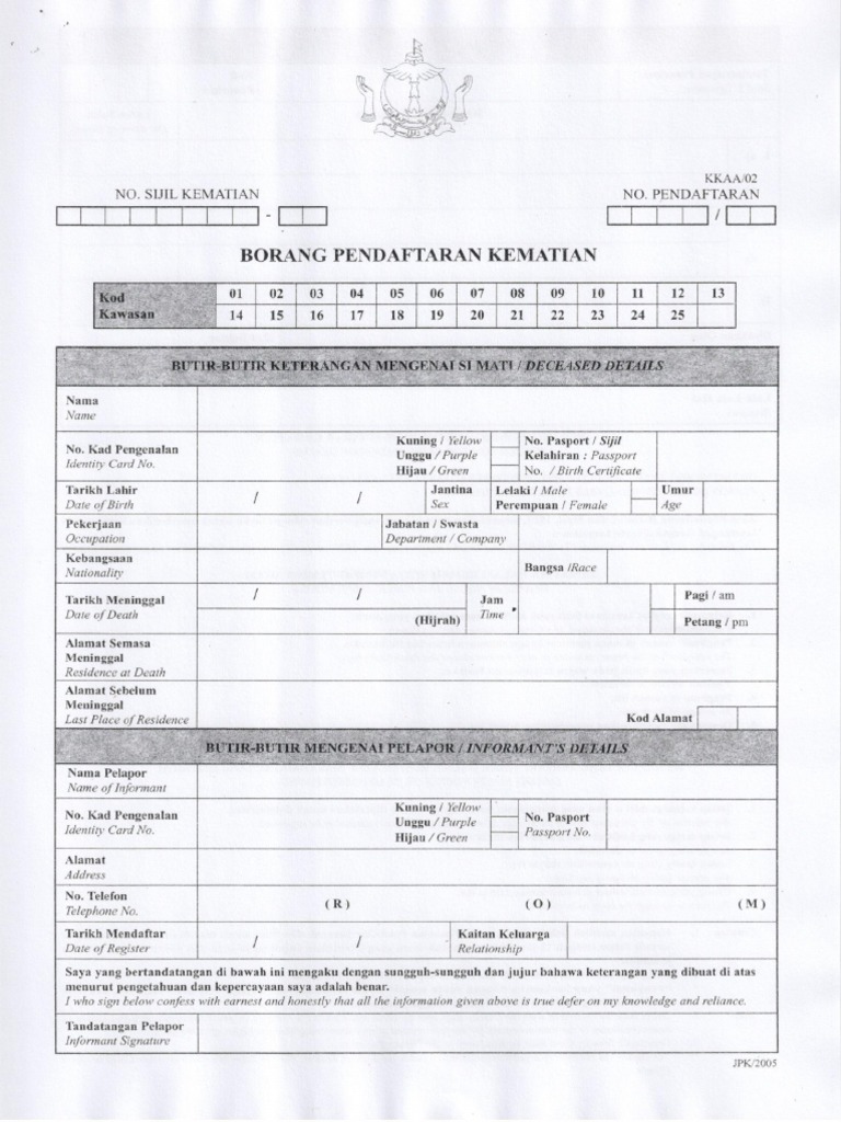 Dokumen - Tips - Pdfborang Pendaftaran Kematianpdf No Sijil Kematian Borang Pendaftaran Kematian ...