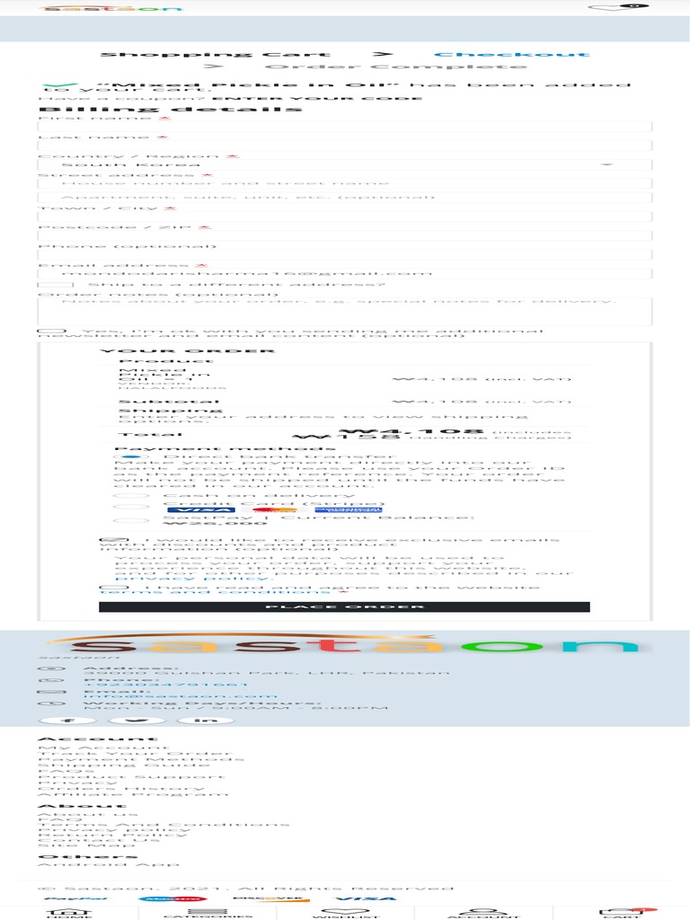 Billing Details: Shopping Cart Order Complete | PDF | Payments ...