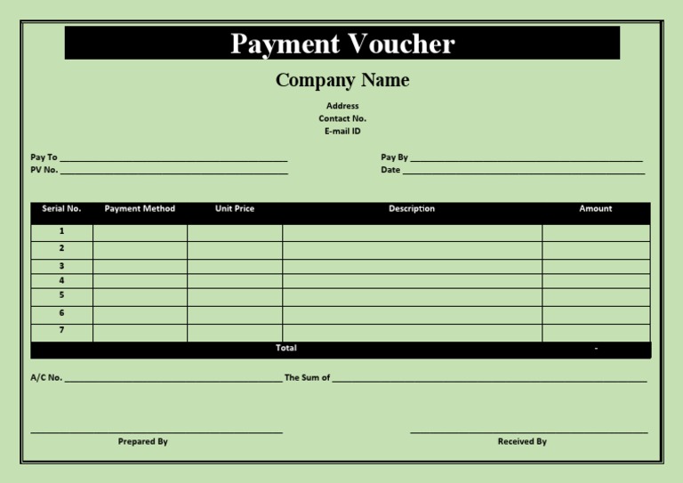 Payment Voucher Format 39 | PDF | Finance & Money Management