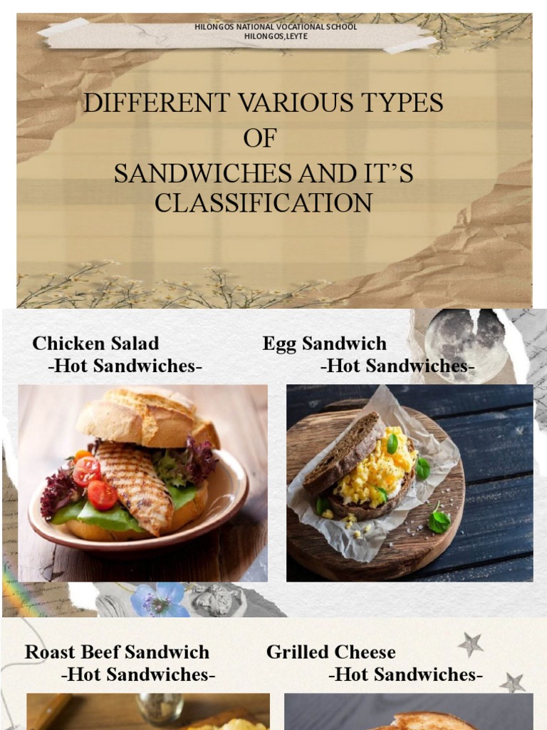 Different Various Types of Sandwiches and It's Classification | PDF