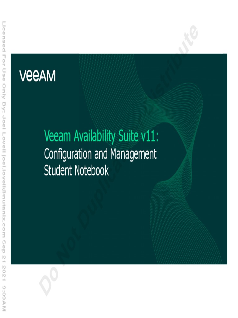 Or Distribute: Veeam Availability Suite v11 | PDF | Backup | Disaster Recovery