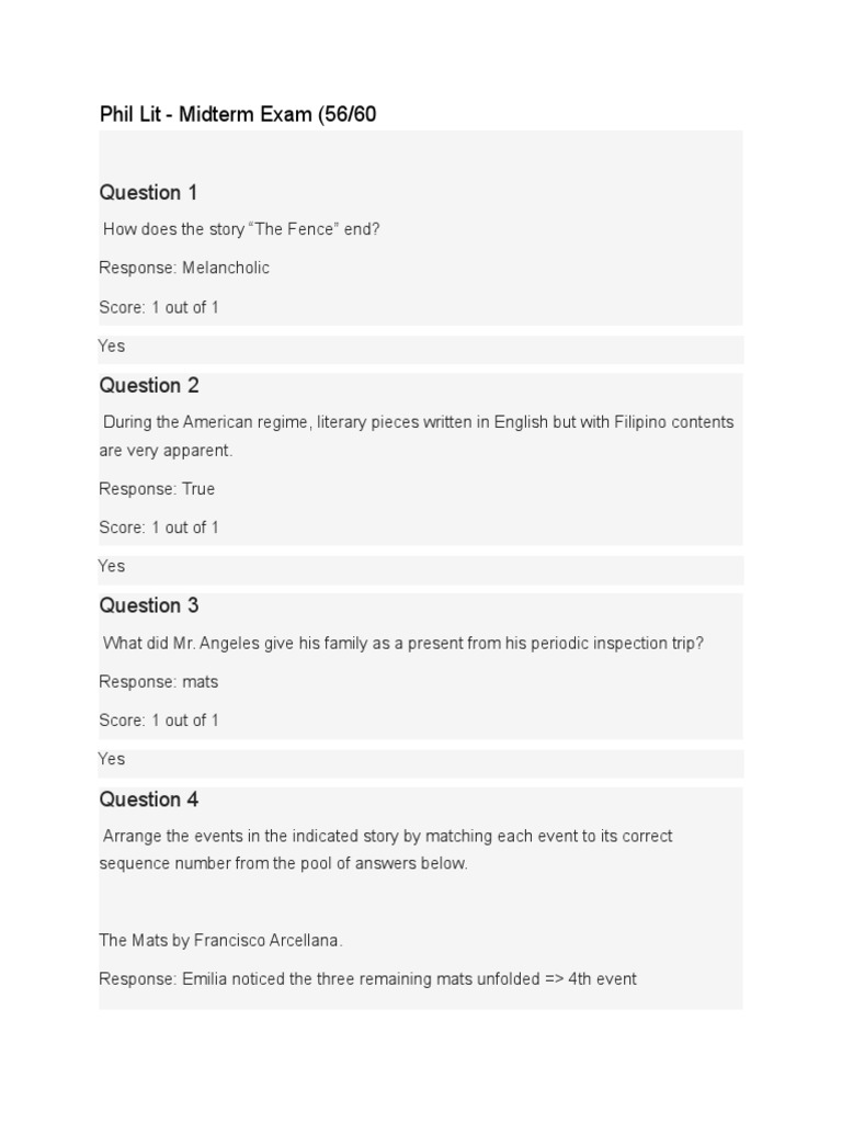 Phil Lit Midterm Exam 56 - 60 | PDF | Language Arts & Discipline