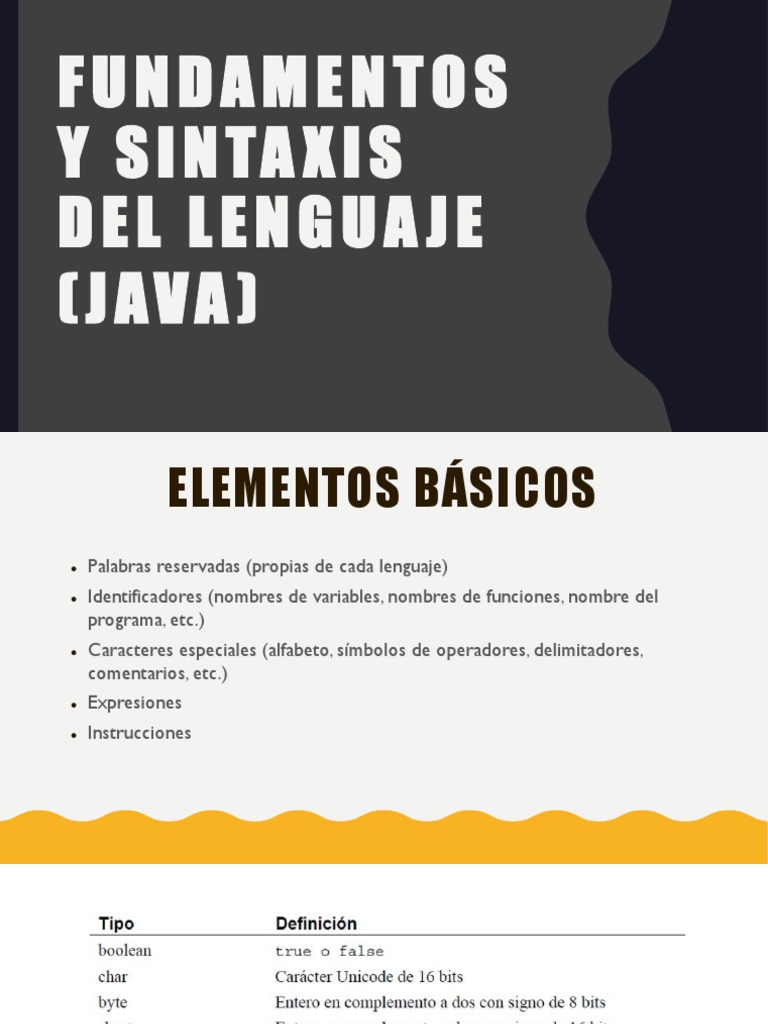 Fundamentos y Sintaxis de Java | PDF | Variable (informática) | Objeto ...