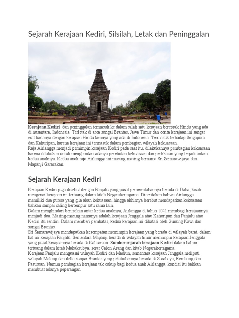 Sejarah Kerajaan Kediri | PDF