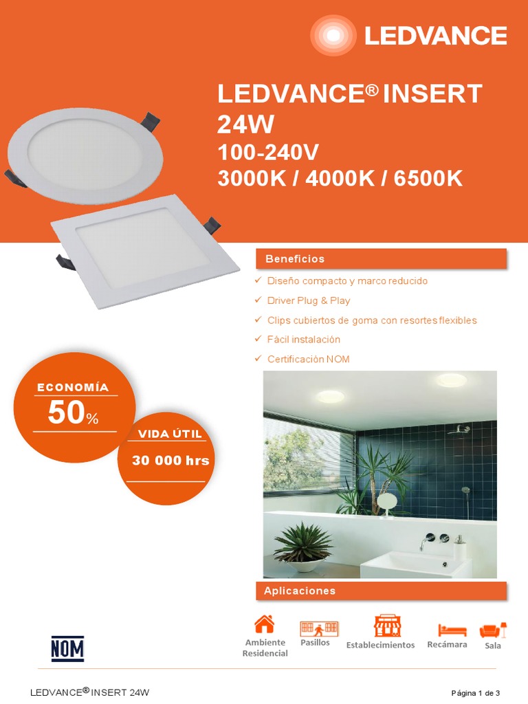 Ficha Tecnica Ledvance® - Insert-G2-24w-Latam | PDF | Ingenieria Eléctrica