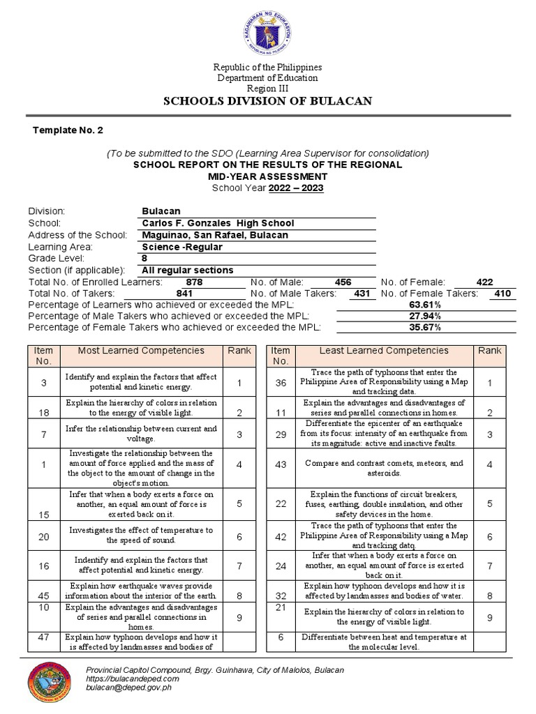 CFGHS Rmya Science 8 | PDF | Force | Earthquakes