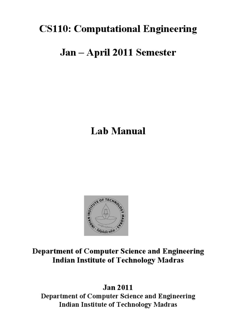 CS1100 LabManual Jan-April 2011 For Students | PDF | Subroutine | C ...