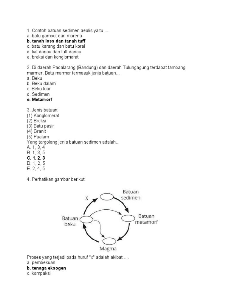 Litosfer Soal | PDF | Seni | Sains & Matematika