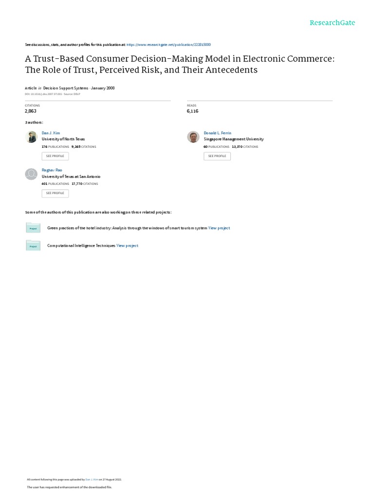 A Trust-Based Consumer Decision-Making Model in El | Download Free PDF ...